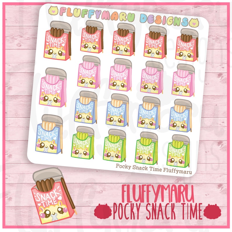 Pocky Snack Time Planner Stickers Cute Stickers for Erin | Etsy