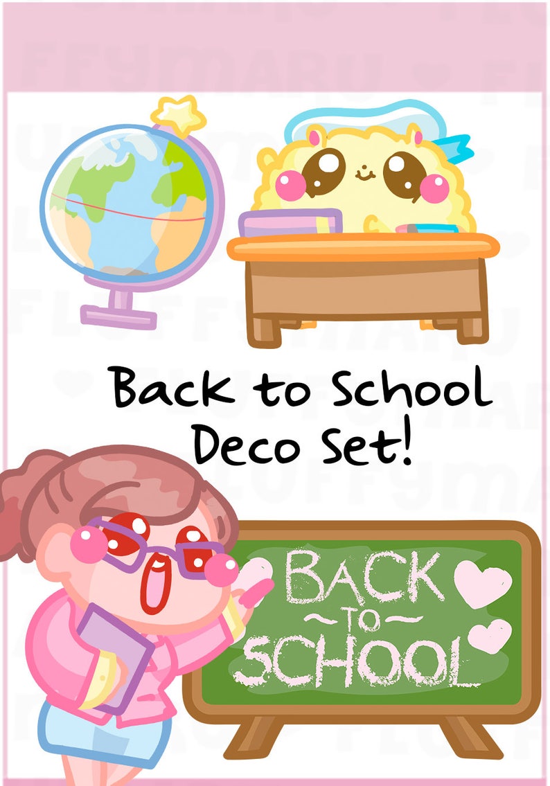Back to School Deco Sticker Set Planner Stickers Cute - Etsy