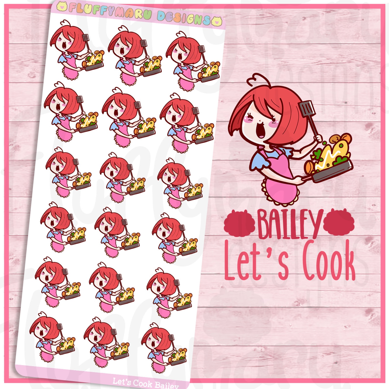 Bailey Let's Cook Planner Stickers Cute Stickers for - Etsy