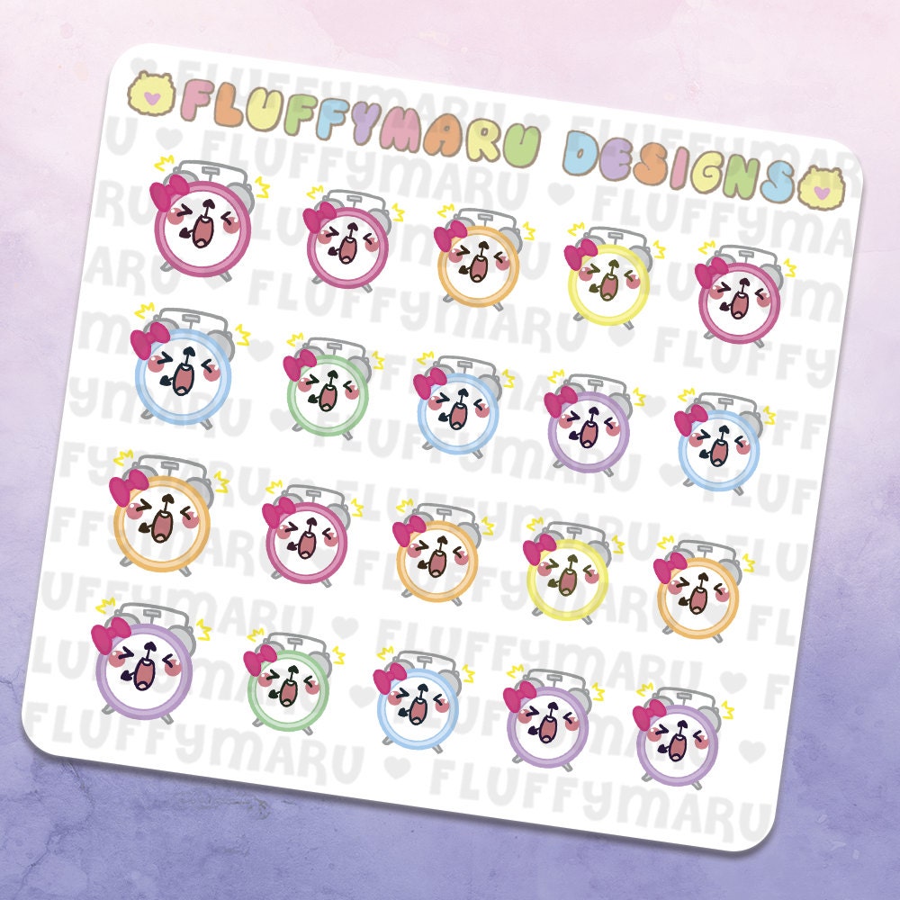 Alarm Clock Planner Stickers Cute Stickers for Erin | Etsy