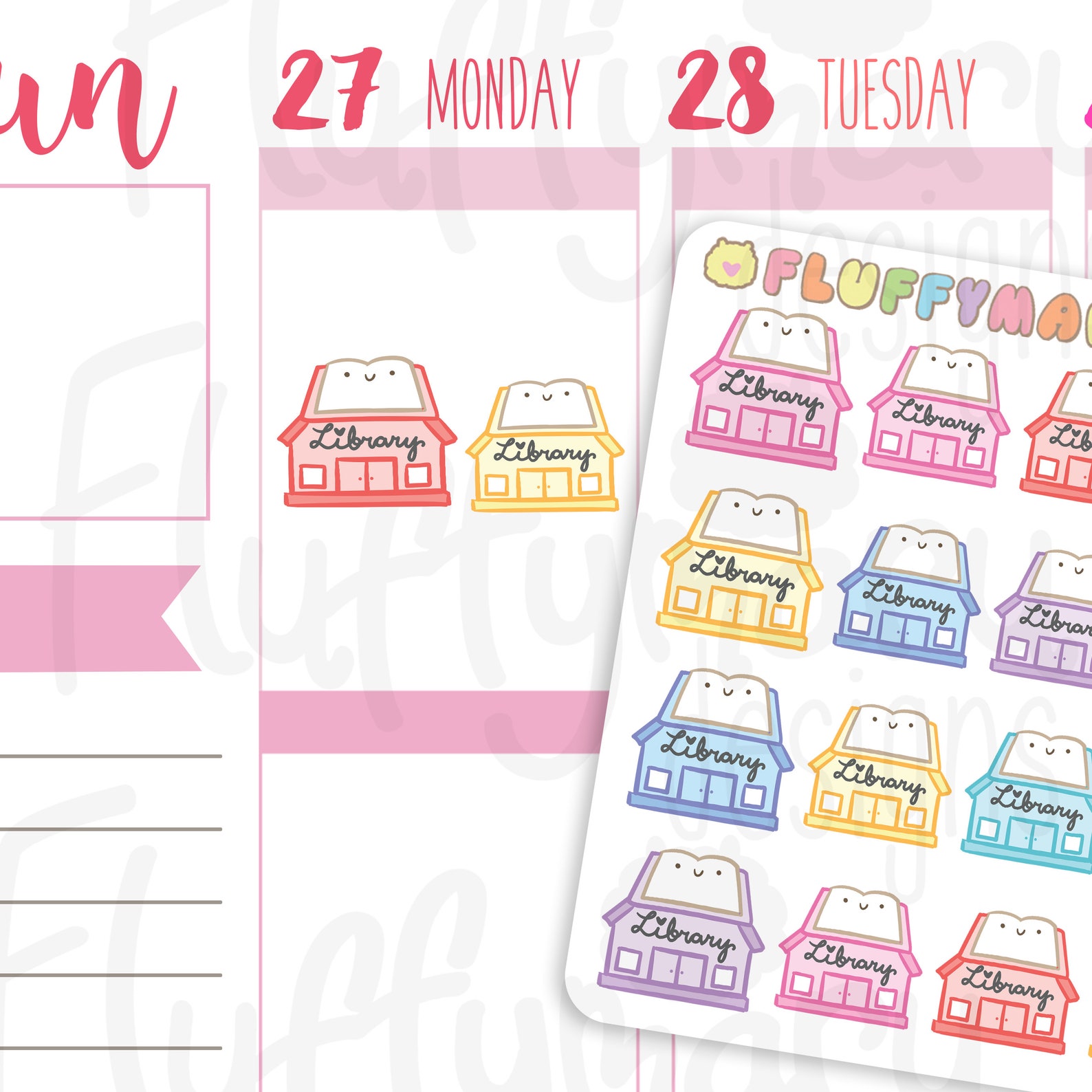 Library Planner Stickers Cute Stickers for Erin Condren - Etsy