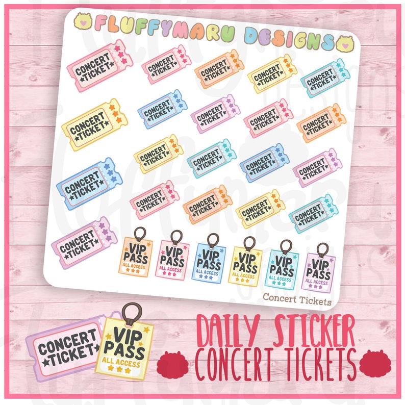 Billets de concert Planner Stickers Stickers mignons pour - Etsy France