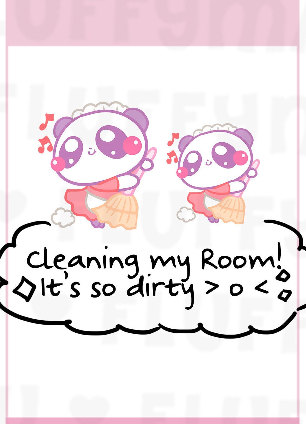 Cleaning Panda Mimi Planner Stickers Cute Stickers for | Etsy