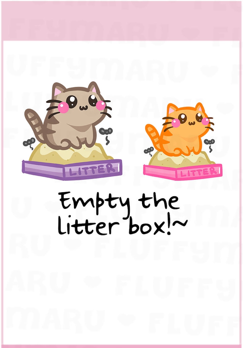 Clean Kitty's Litter Box Planner Stickers Cute - Etsy