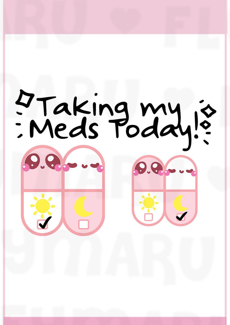 AM & PM Pills Planner Stickers Cute Stickers for Erin - Etsy