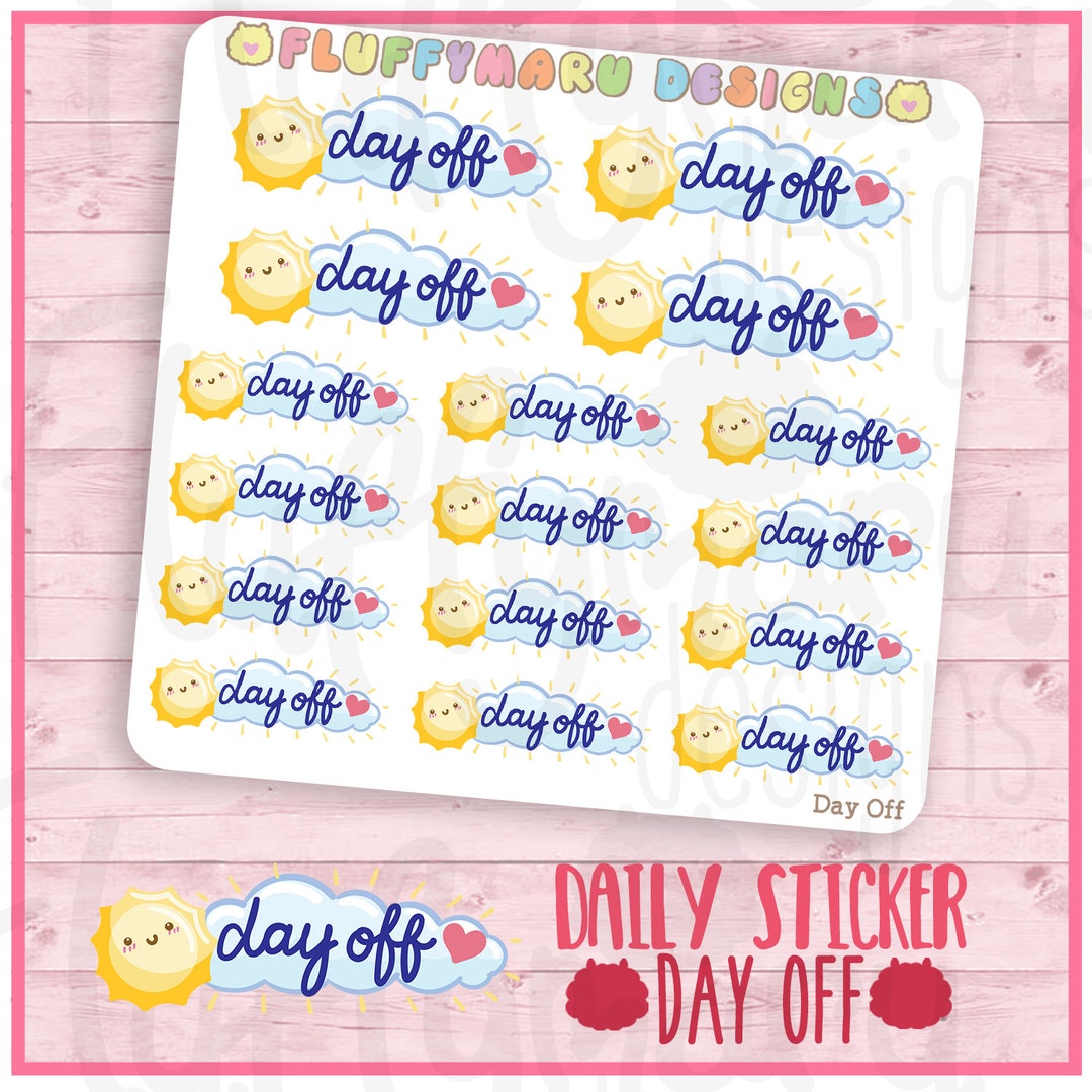 Day off || Planner Stickers, Cute Stickers for Erin Condren (ECLP ...