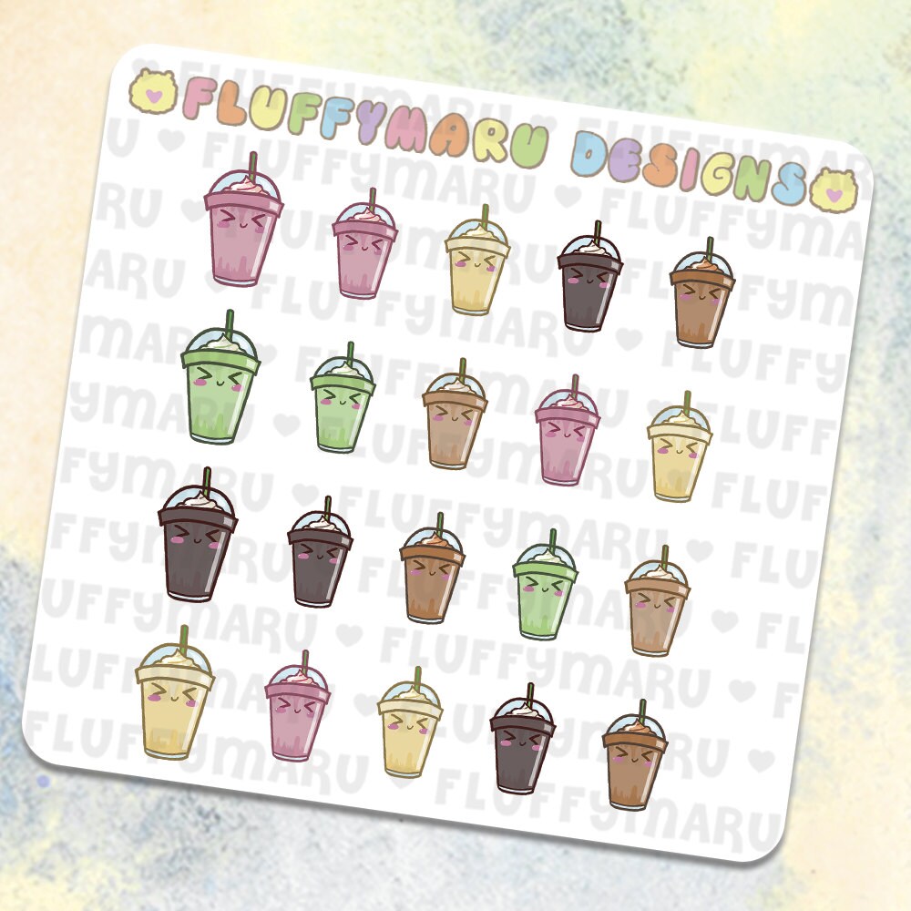 Frappe Coffee Break Planner Stickers Cute Stickers for | Etsy