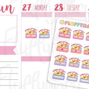 Clean Clutter Fluffymaru || Planner Stickers, Cute Stickers for Erin ...