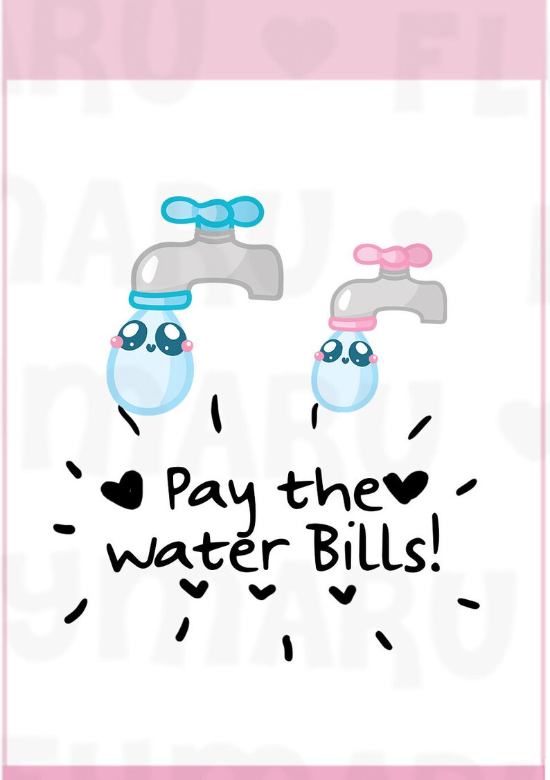 Water Bill Reminder Planner Stickers Cute Stickers for | Etsy
