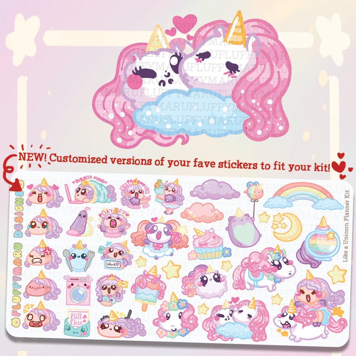 Like a Unicorn Planner Kit Planner Stickers Cute Stickers - Etsy