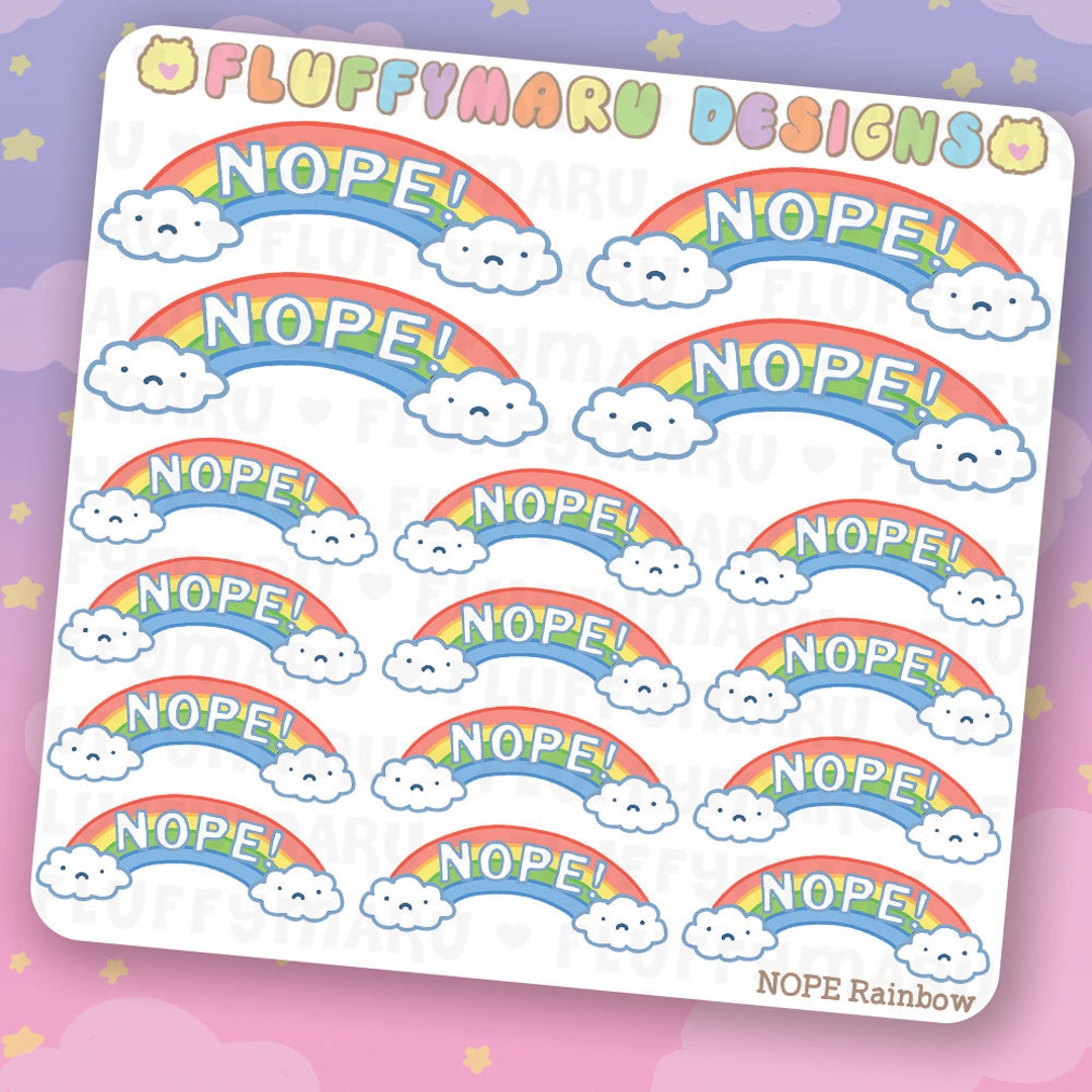Nope Rainbow || Planner Stickers, Cute Stickers for Erin Condren (ECLP ...