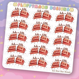 Kitkat Bar Break || Planner Stickers, Cute Stickers for Erin Condren ...