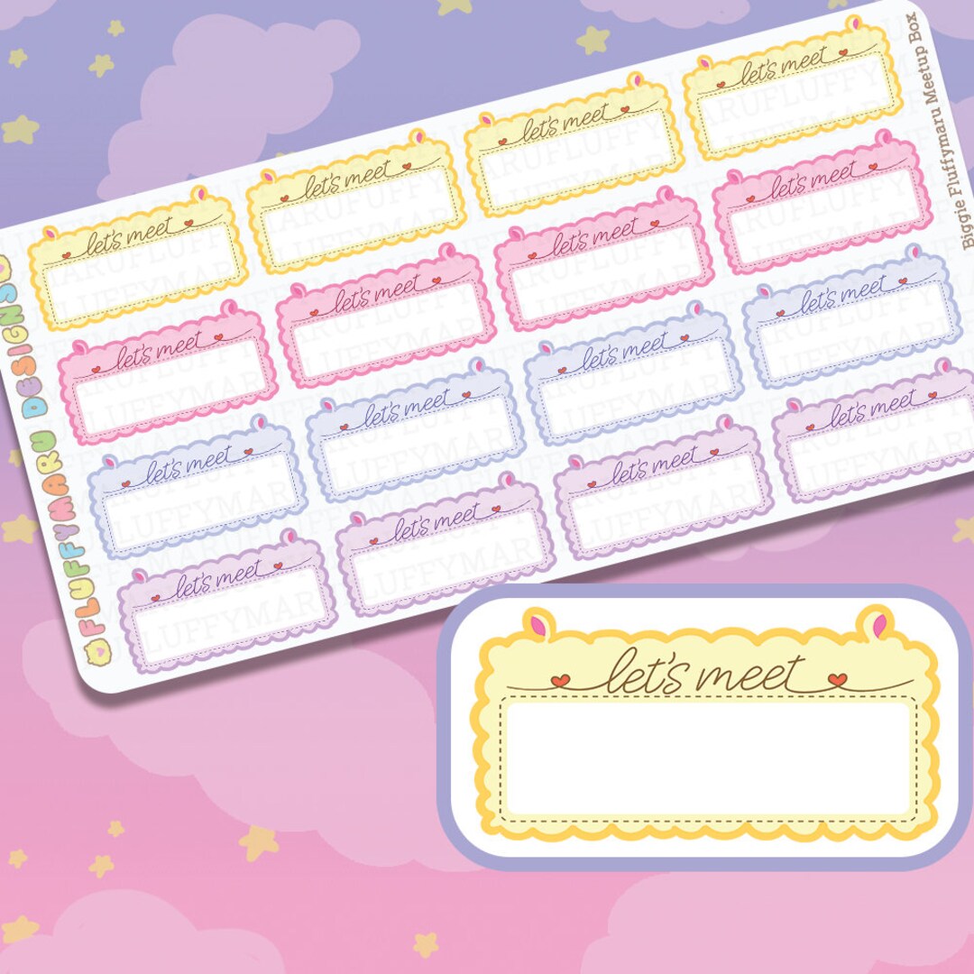 Biggie Fluffymaru Meetup Box || Planner Stickers, Cute Stickers for ...