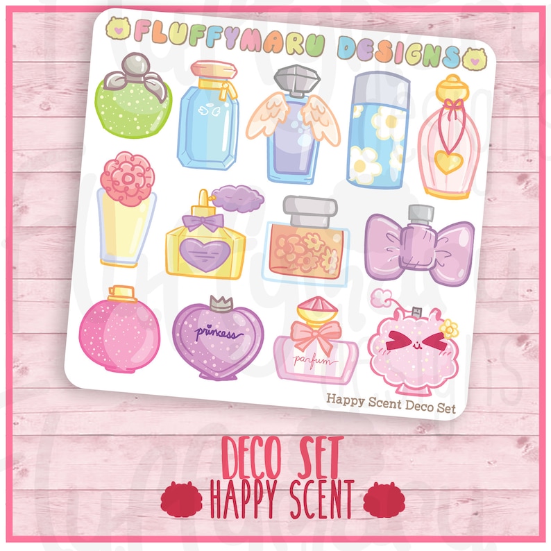 Happy Scent Deco Set Planner Stickers Cute Stickers for - Etsy