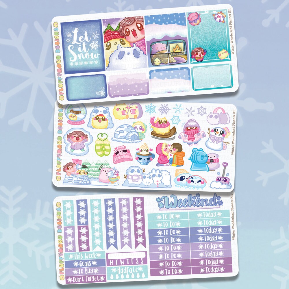 Winter Wonderland Planner Kit Planner Stickers Cute | Etsy