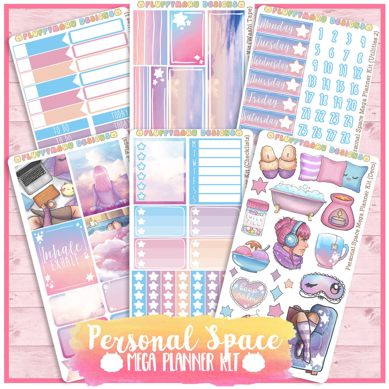 Personal Space Mega Planner Set Planner Stickers Cute - Etsy