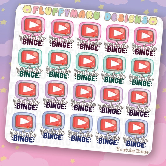 Youtube Binge Planner Stickers Cute Stickers for Erin - Etsy