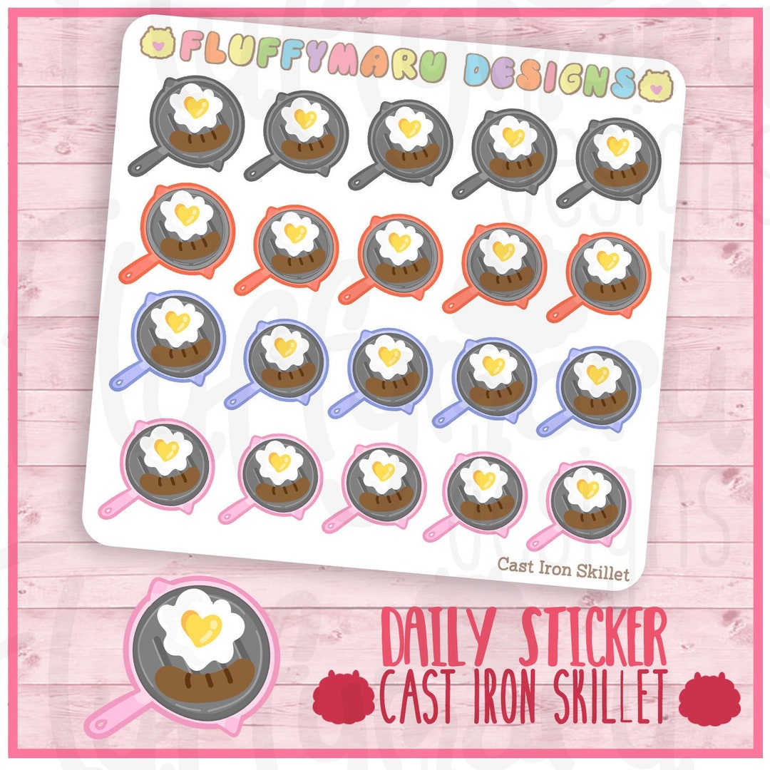 Cast Iron Skillet || Planner Stickers, Cute Stickers for Erin Condren ...