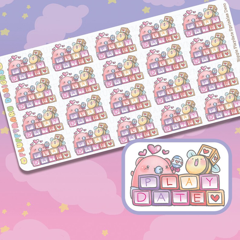Biggie Playdate Sprinkles Deco Planner Stickers Cute - Etsy