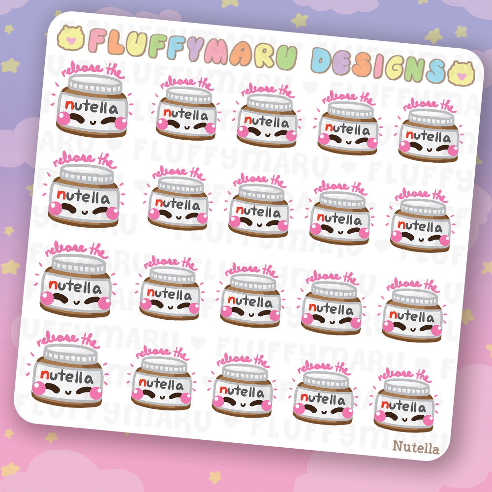 Nutella Planner Stickers Cute Stickers for Erin Condren - Etsy