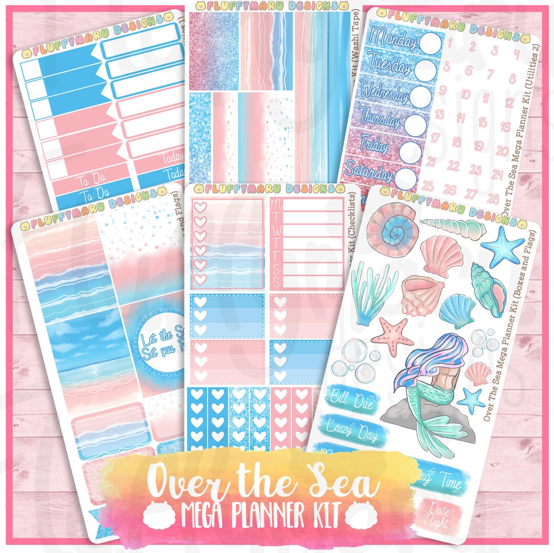 Over the Sea Mega Planner Set || Planner Stickers, Cute Stickers for ...