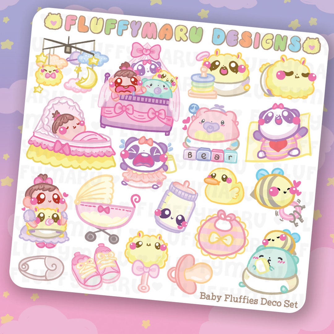 Baby Fluffies Deco Sticker Set || Planner Stickers, Cute Stickers for ...