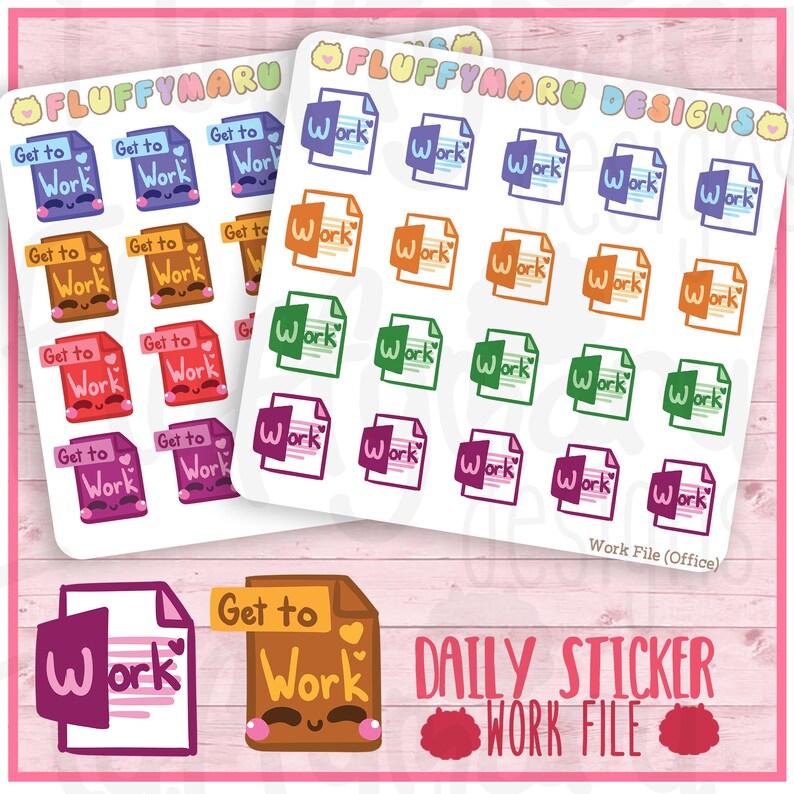 Work File Planner Stickers Cute Stickers for Erin Condren - Etsy