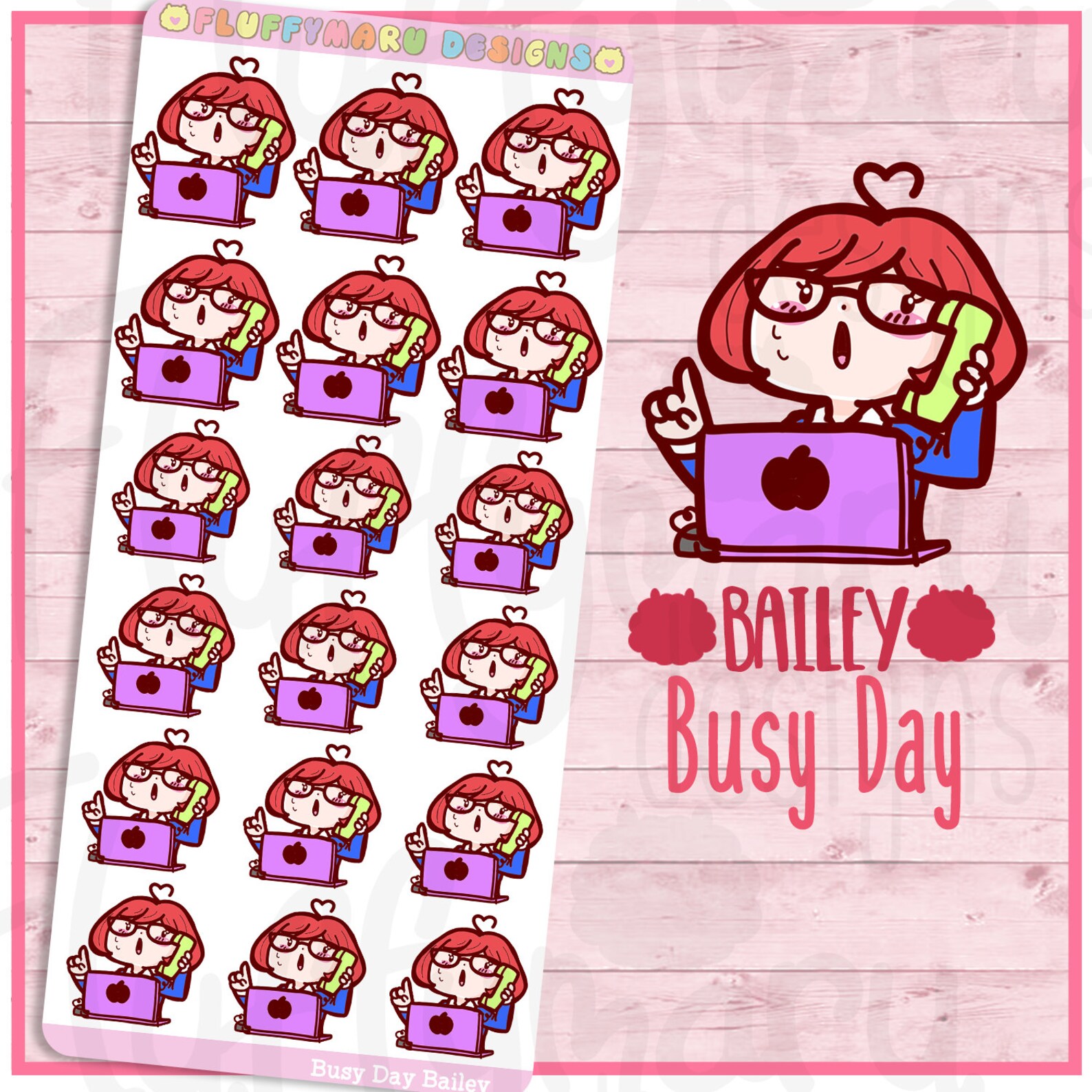 Bailey Busy Day Planner Stickers Cute Stickers for Erin - Etsy