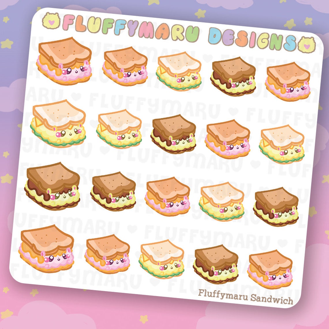 Fluffymaru Sandwich Planner Stickers Cute Stickers for - Etsy