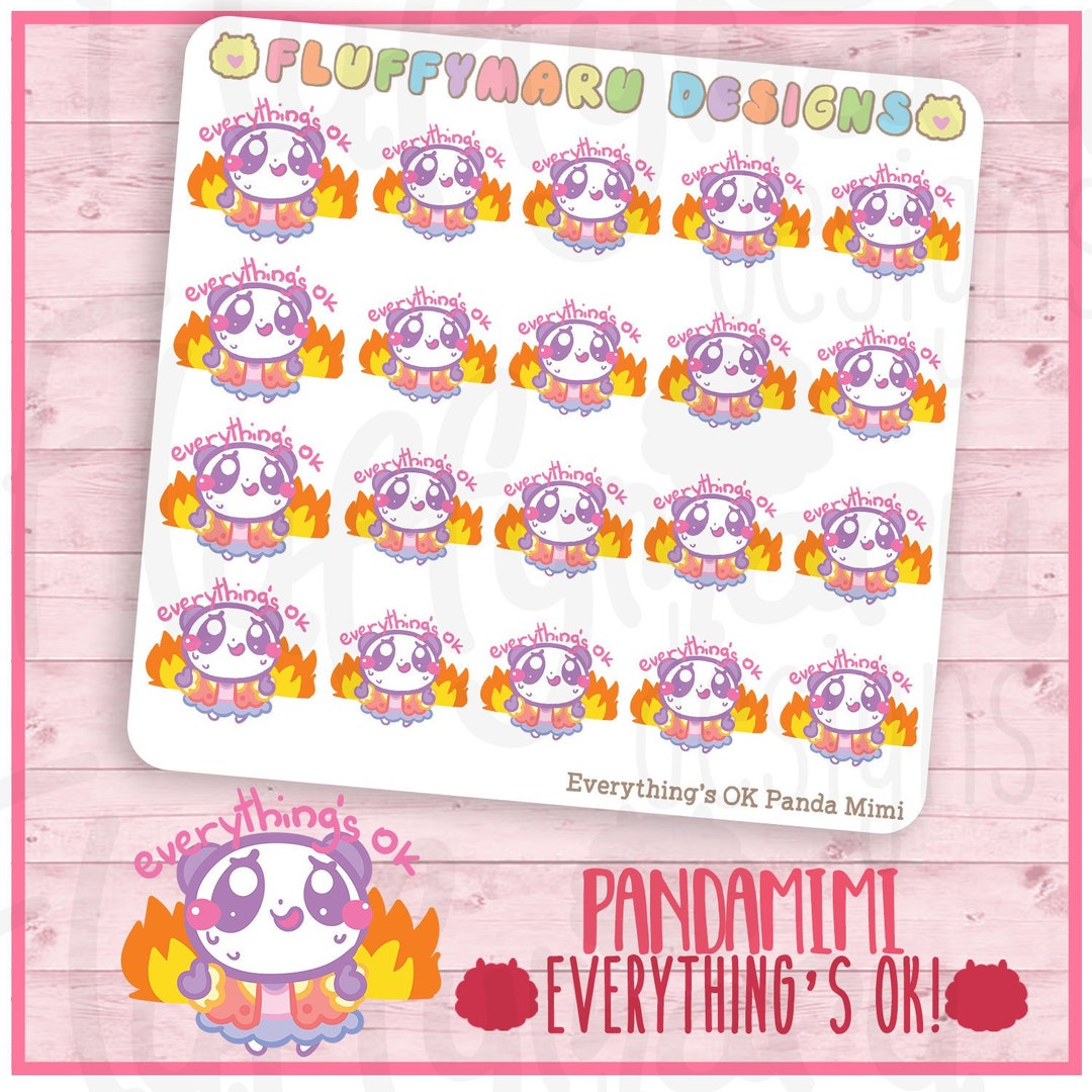 Everything's Okay Panda Mimi Planner Stickers Cute - Etsy