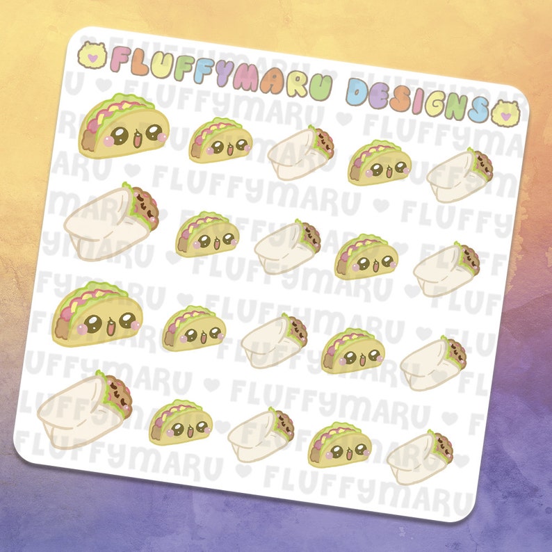 Taco and Burrito Planner Stickers Cute Stickers for Erin | Etsy