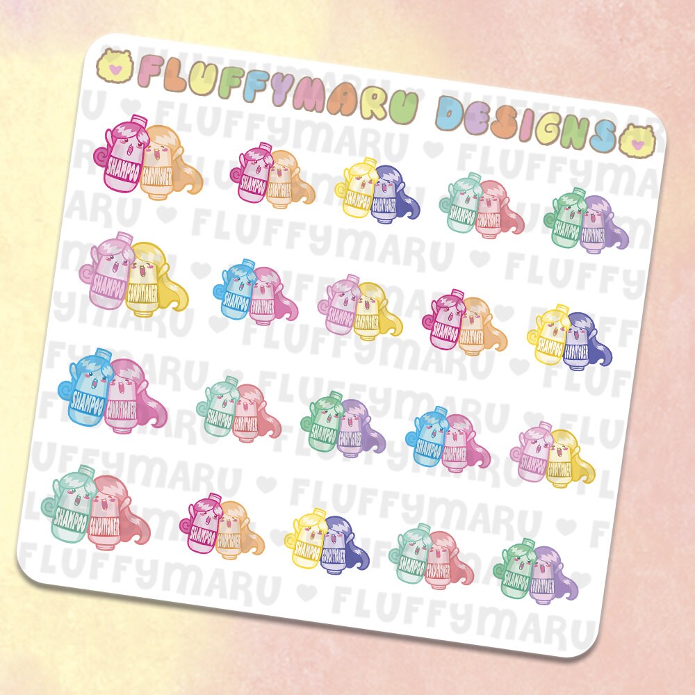 Hair Care / Shampoo Wash Day Planner Stickers Cute | Etsy