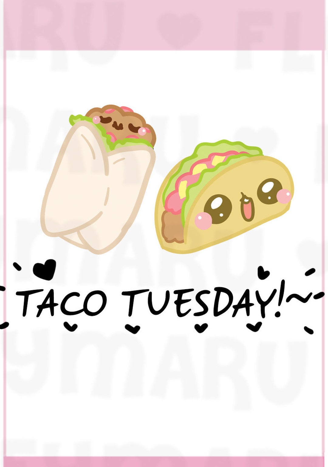 Taco and Burrito || Planner Stickers, Cute Stickers for Erin Condren ...