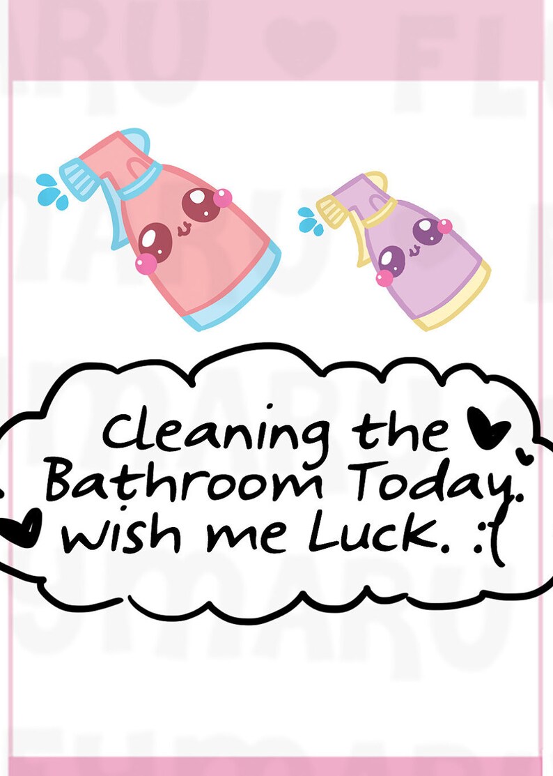 Bathroom Cleaning Spray Planner Stickers Cute Stickers for - Etsy