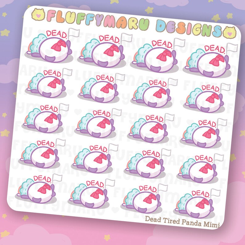 Dead Tired Panda Mimi Planner Stickers Cute Stickers for - Etsy