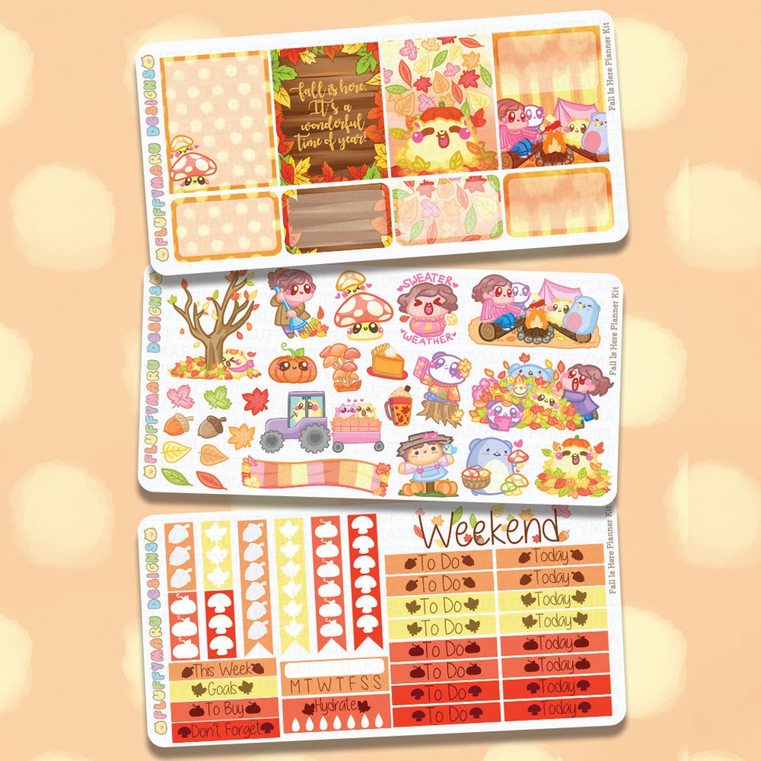 Fall is Here Planner Kit || Planner Stickers, Cute Stickers for Erin ...