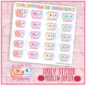 Problem Eraser || Planner Stickers, Cute Stickers for Erin Condren ...