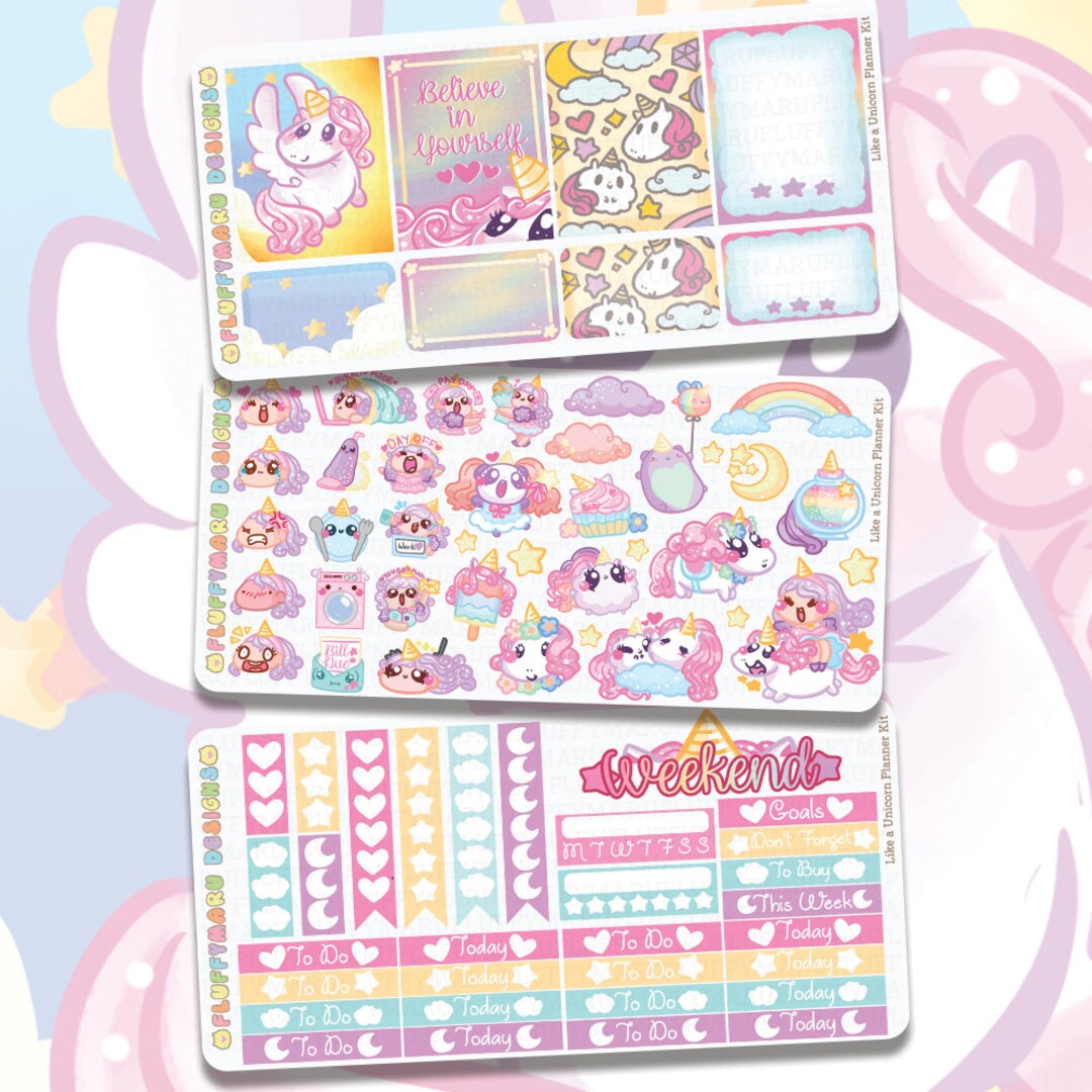 Like a Unicorn Planner Kit || Planner Stickers, Cute Stickers for Erin ...