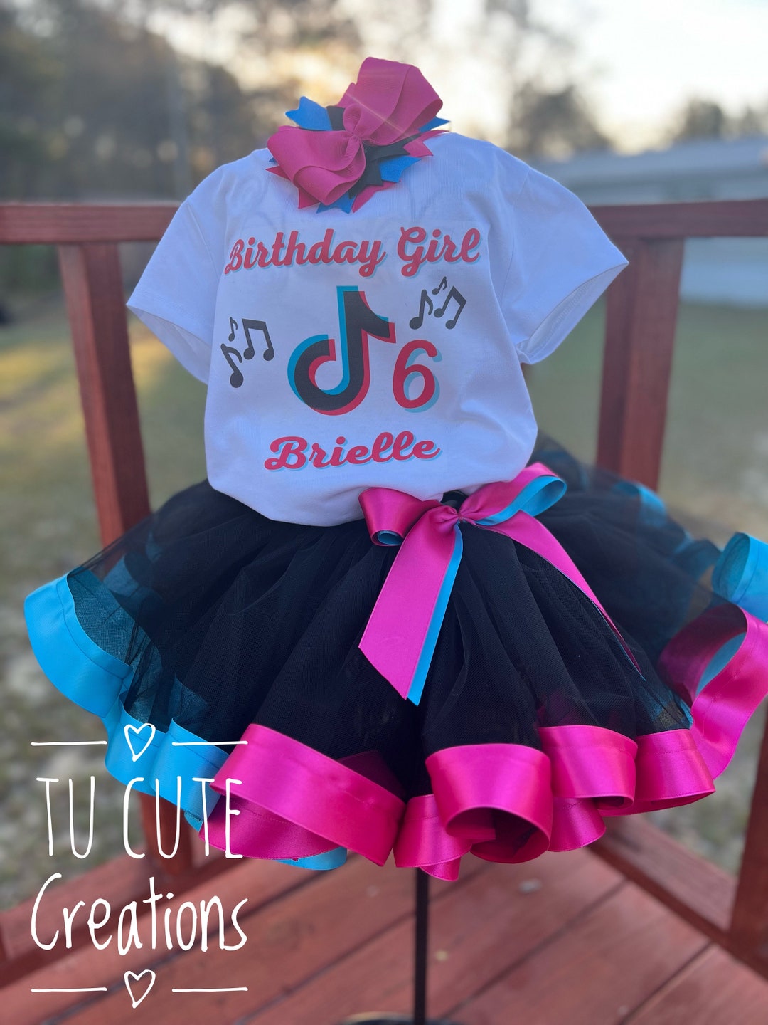 Tiktok Tutu Outfit, Ribbon Trimmed Tutu Set - Etsy