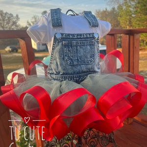 Denim Overalls Tutu, Ribbon Trimmed Tutu Set, Denim Overalls - Etsy