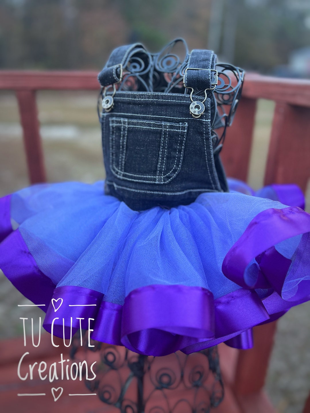 Denim Overalls Tutu, Ribbon Trimmed Tutu Set, Denim Overalls - Etsy