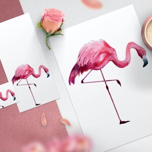 Watercolor Clipart Flamingo Bird Animal Clip Art Printable Instant ...
