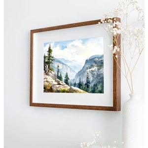 Yosemite National Park Travel Painting, Yosemite Wall Art Print ...