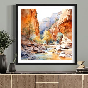 Zion National Park Utah Watercolor Painting Fine Art Print - Etsy