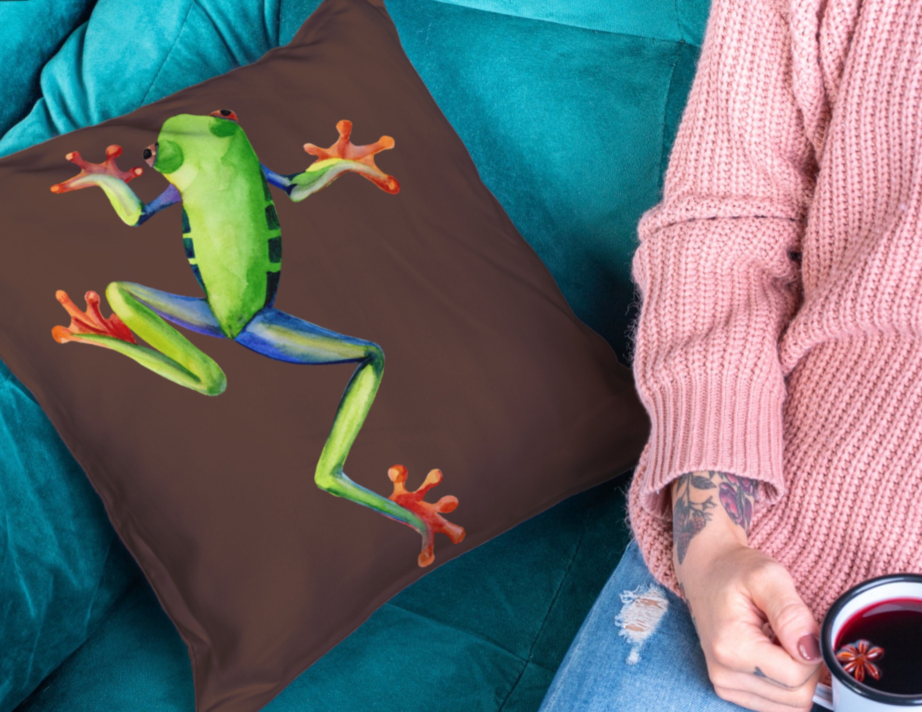 Frog Hand Painted Watercolor Clipart Watercolor Frogs - Etsy