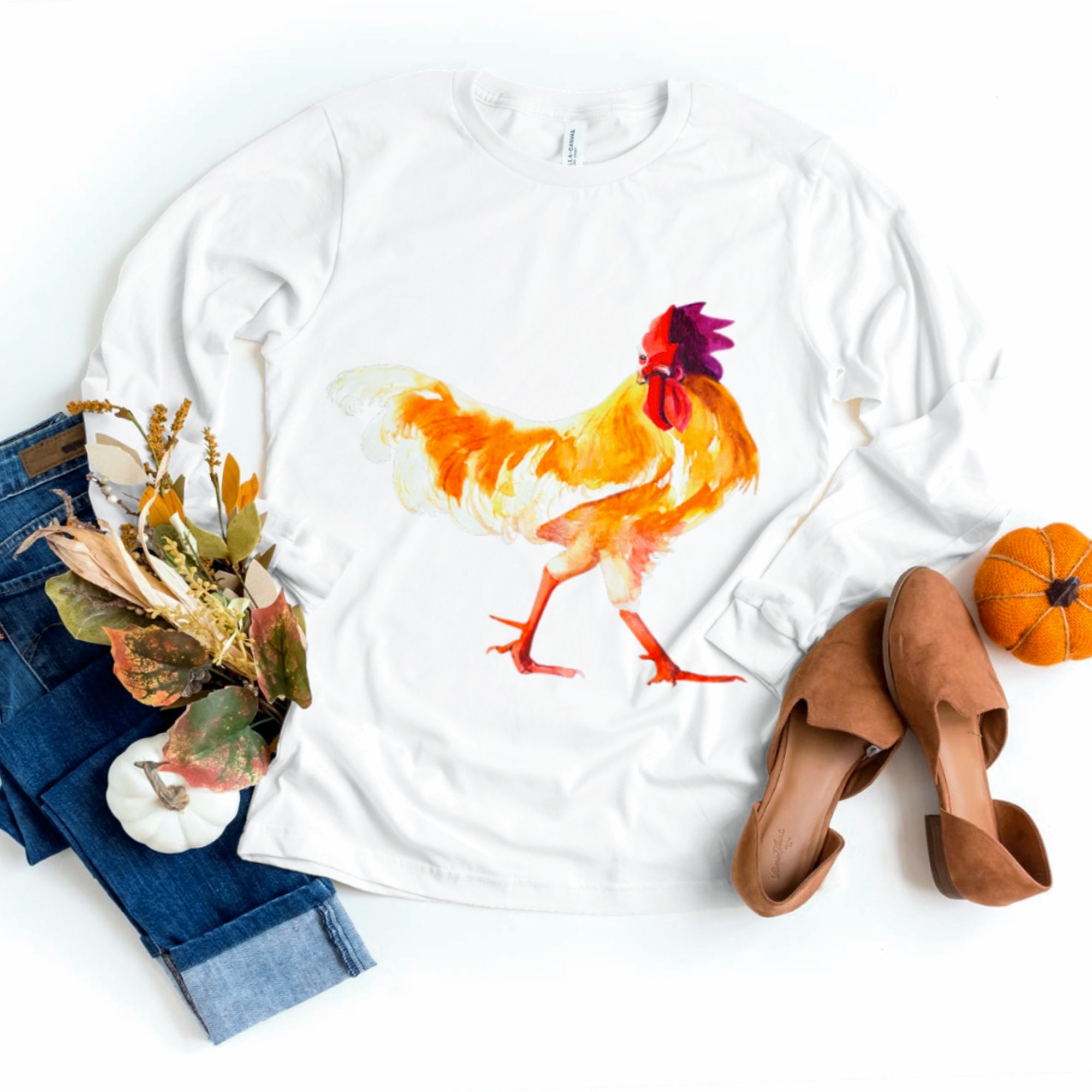 Chicken Watercolor Clipart Set Farm Animals Rooster Farm Bird - Etsy