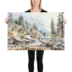 Yosemite National Park Travel Painting, Yosemite Wall Art Print ...