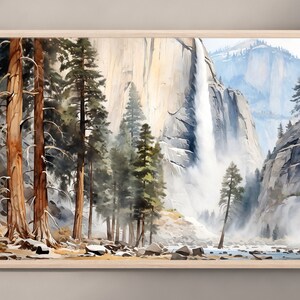 Yosemite National Park Travel Painting, Yosemite Wall Art Print ...