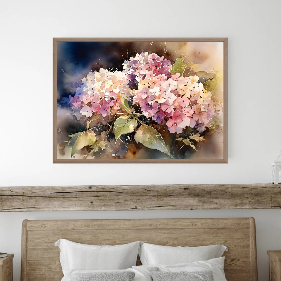 Pink Hydrangea Watercolor Print: Botanical Floral Wall Art - Etsy