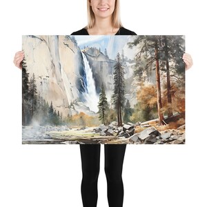 Yosemite National Park Travel Painting, Yosemite Wall Art Print ...